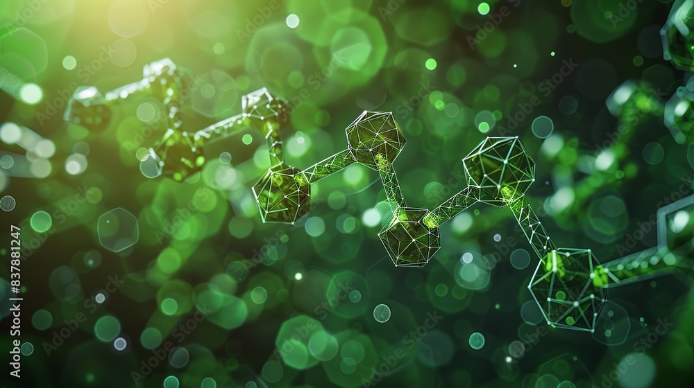 An engaging biotech-themed background with geometric shapes in a ...