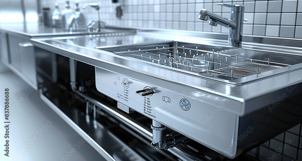 Technical schematic of an ultrasonic system positioned beneath a ...