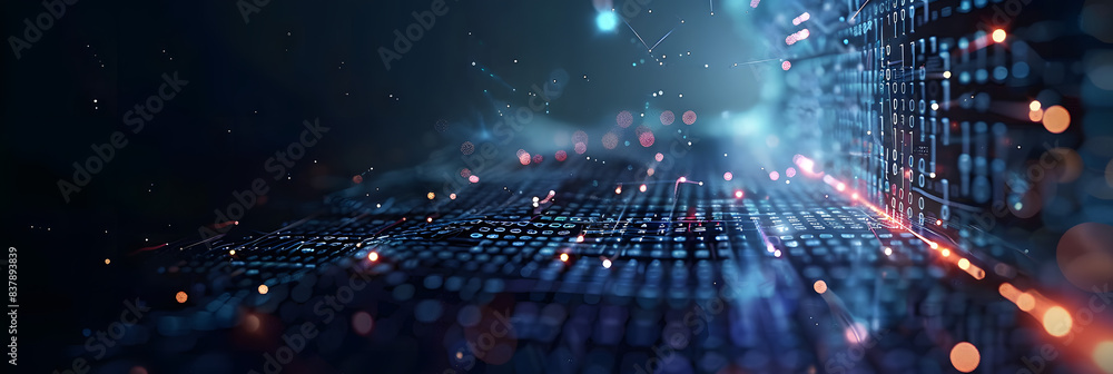 Digital background perfect for tech processes, neural networks, artificial intelligence, data ...