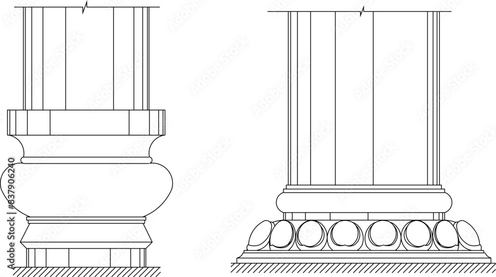 Sketch illustration vector drawing design engineering detail column ...
