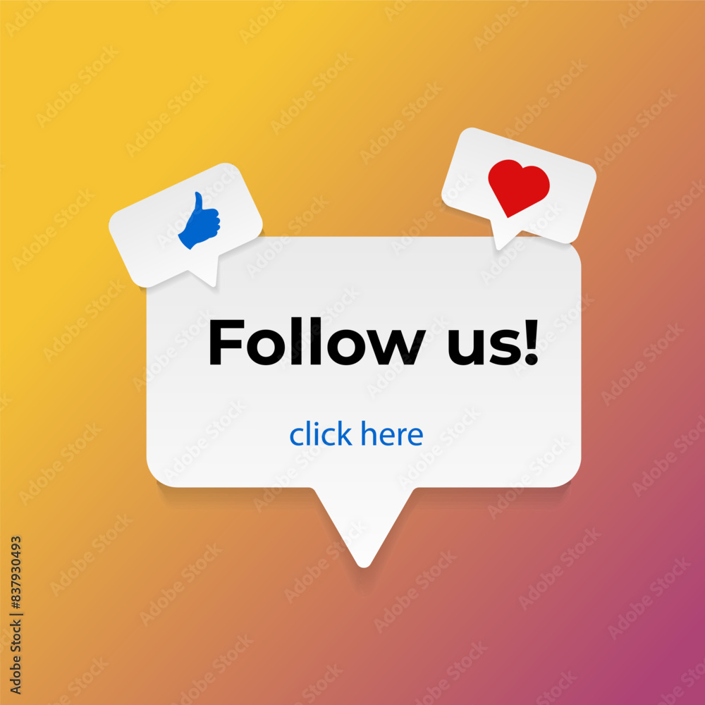 Subscribe to us. Symbols and signs for social media. Placeholder for ...