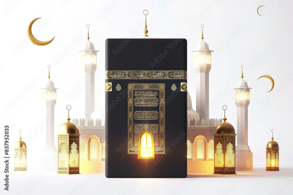 Kaaba in Masjid Al Haram in Mecca Saudi Arabia, The Kaaba, the holiest ...