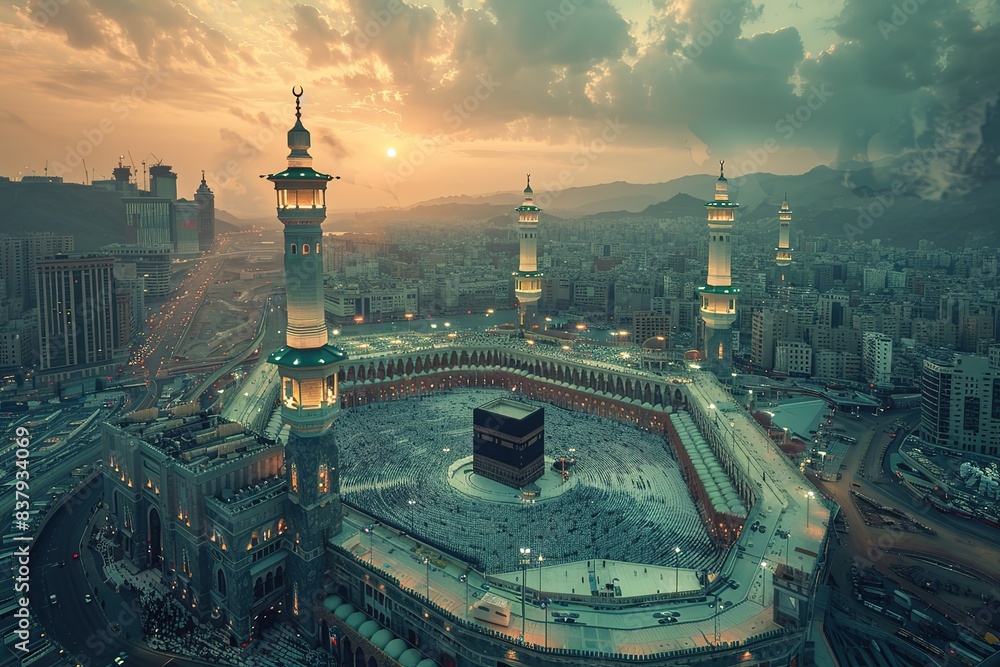 Kaaba in Masjid Al Haram in Mecca Saudi Arabia, The Kaaba, the holiest ...