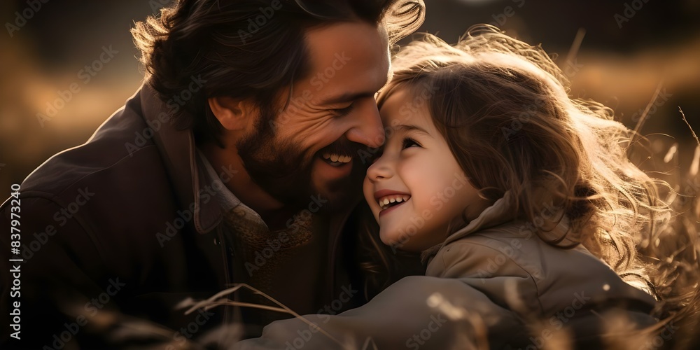 A heartwarming moment of joy between a daughter and her father. Concept ...
