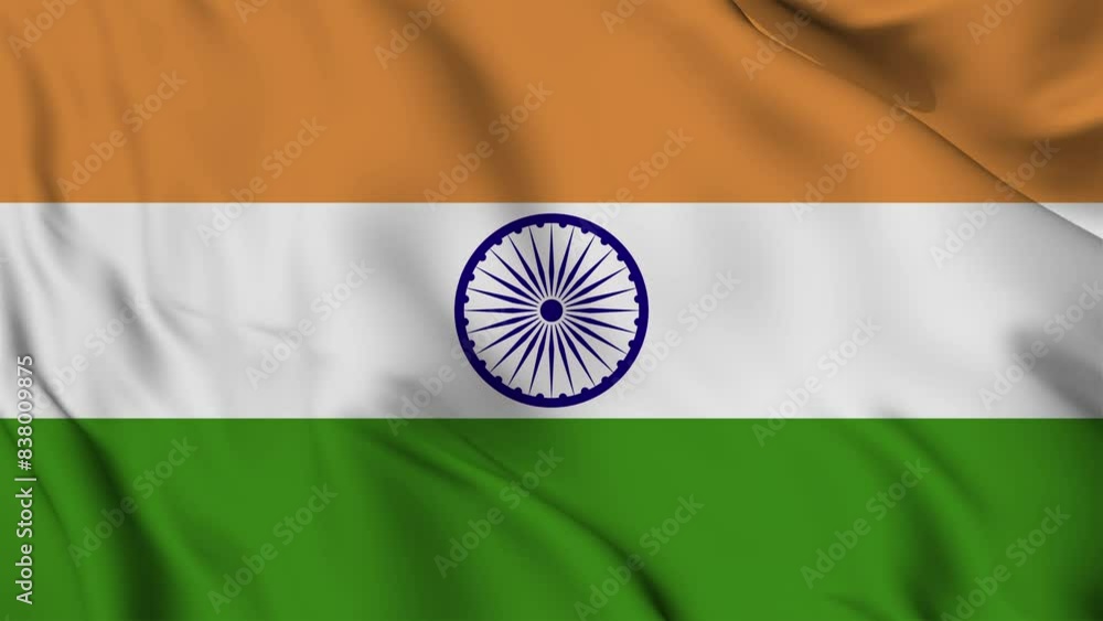 India flag animation for background in 4k. Happy independence day ...