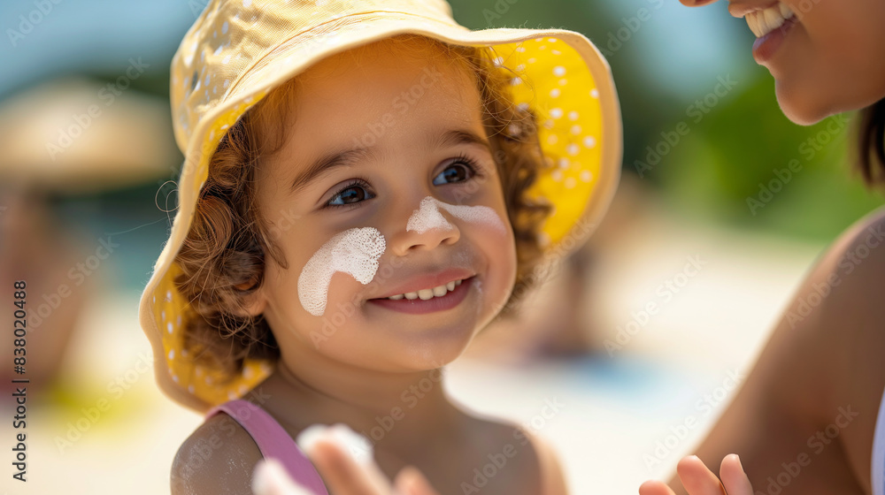 Sun Safety for Children: Parents applying sunscreen to their children's ...