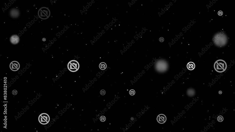 Template animation of evenly spaced no photo symbols of different sizes ...