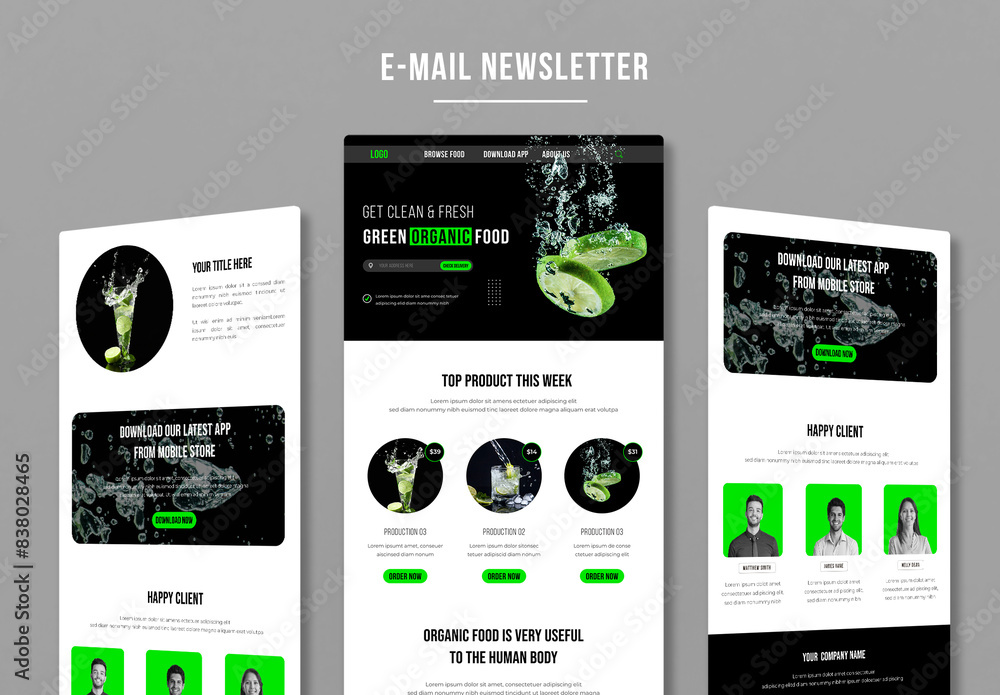 Email Newsletter Layout Stock Template | Adobe Stock