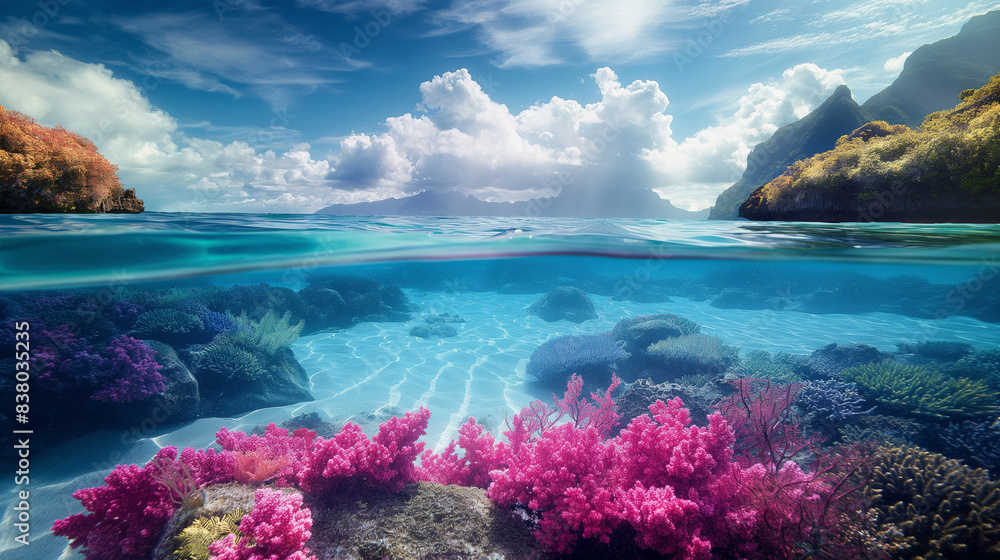 Coral reef, ocean life, underwater world, marine biodiversity, tropical ...