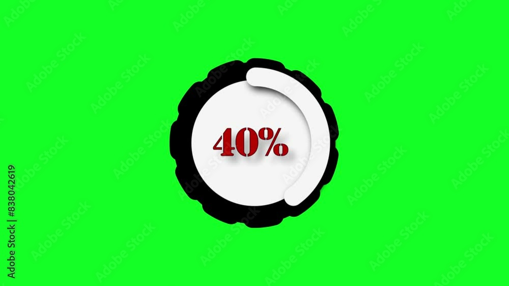 40% Pie Chart Percentage Animation, 0 to 40% circle round donut chart ...