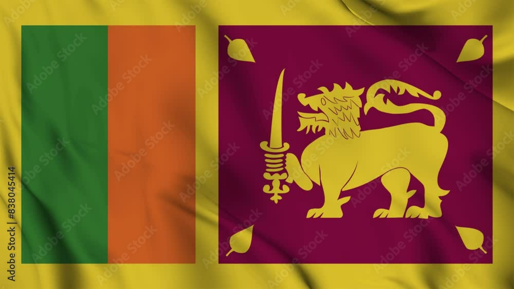 Sri Lanka flag animation for background in 4k. Happy independence day ...