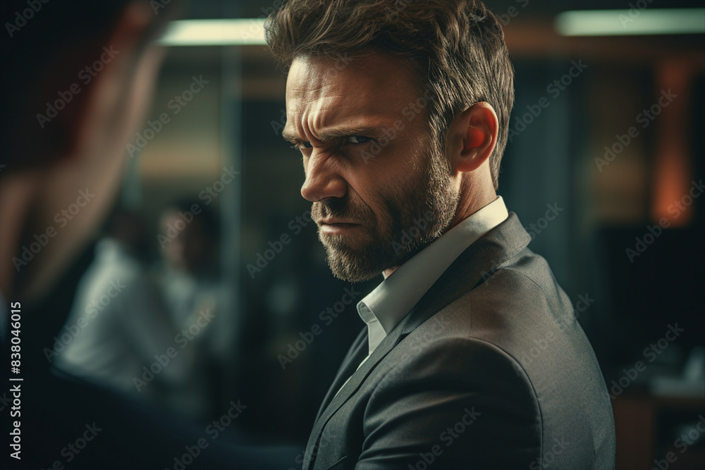 Created with generative ai image of angry severe strict man office ...