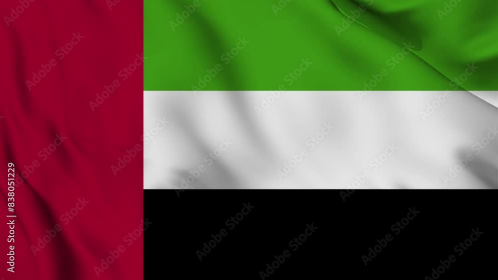 UAE United Arab Emirate flag animation for background in 4k. Happy ...