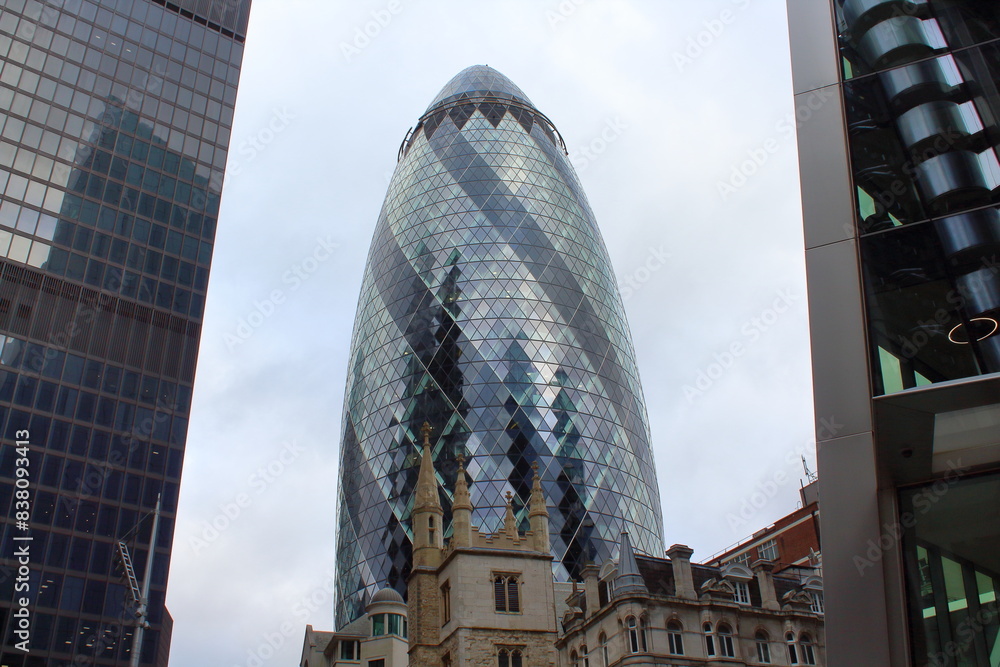 Gherkin building in London, England Stock Photo | Adobe Stock