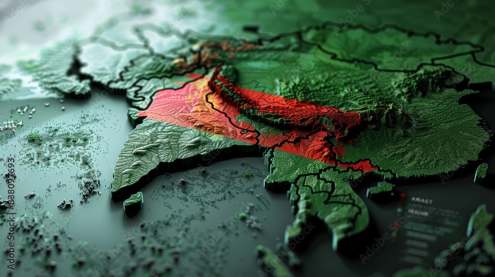 Geopolitical Map with Highlighted Region and Flag Colors Stock Photo ...