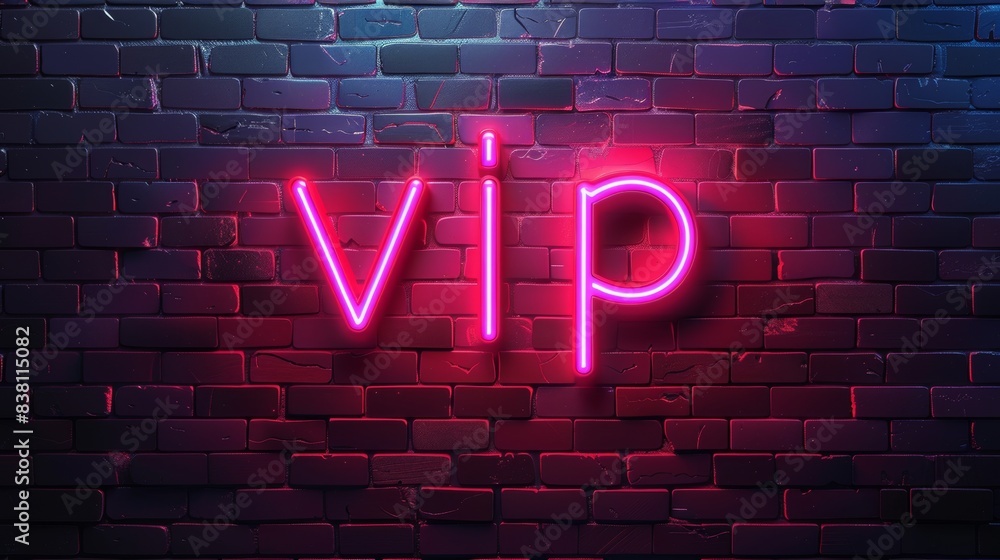 This modern realistic isolated neon sign shows a VIP frame logo for ...