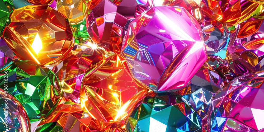 The Rainbow Riot of Reflective Objects: An array of shiny, shimmering ...
