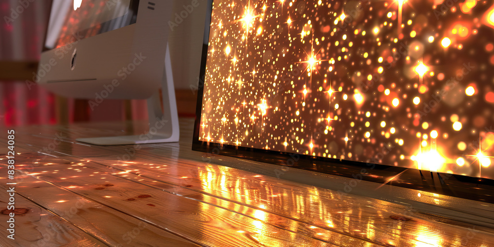 The Starlit Sky of Data. A computer monitor reflecting the twinkling ...