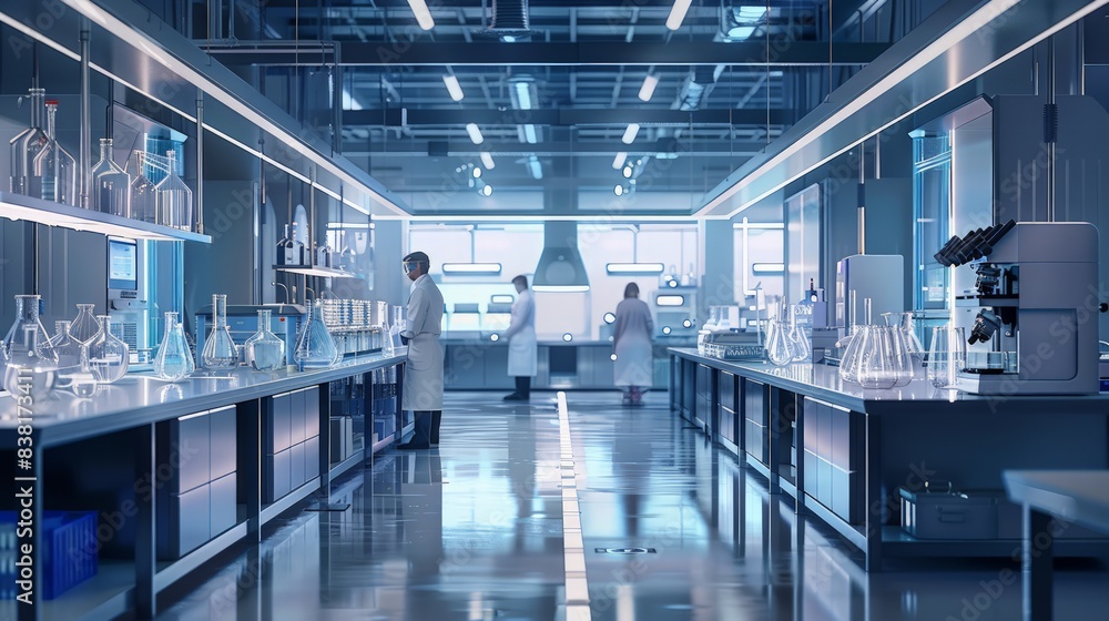 Cutting-Edge Research Lab: Illustrate a cutting-edge research lab with ...