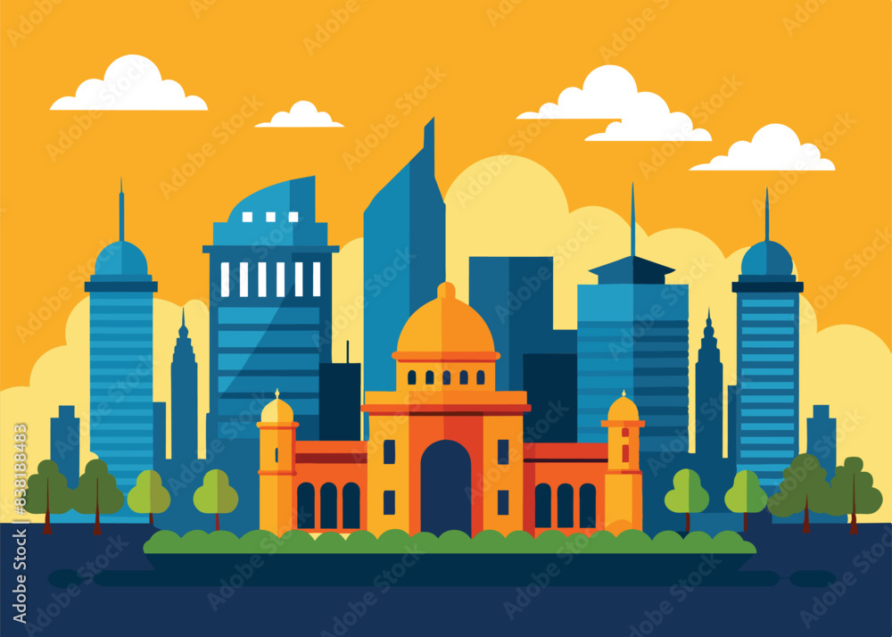 Mumbai skyline landscape view of the city of Mumbai with ...