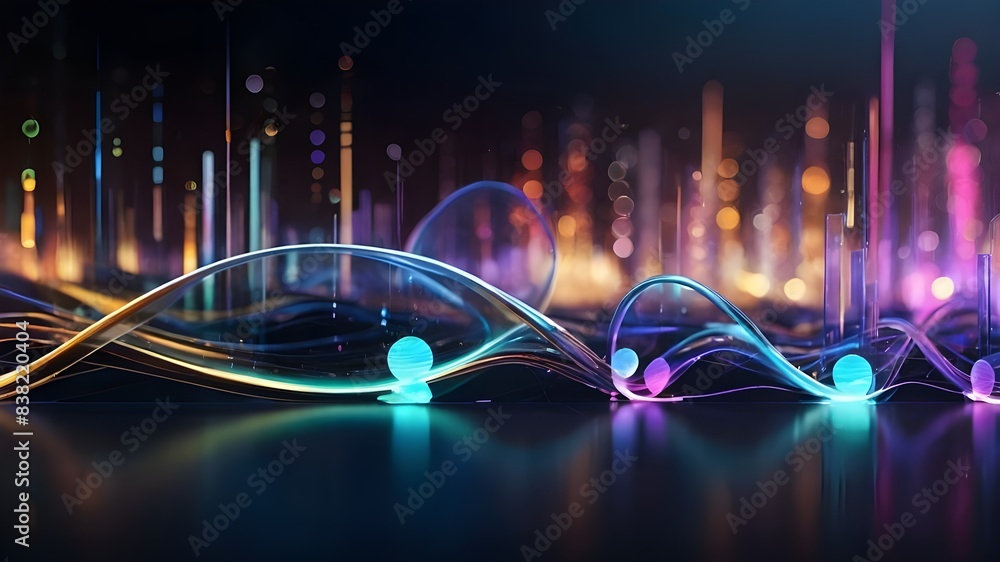 Futuristic Abstract Background with Bokeh and Tech Elements ...