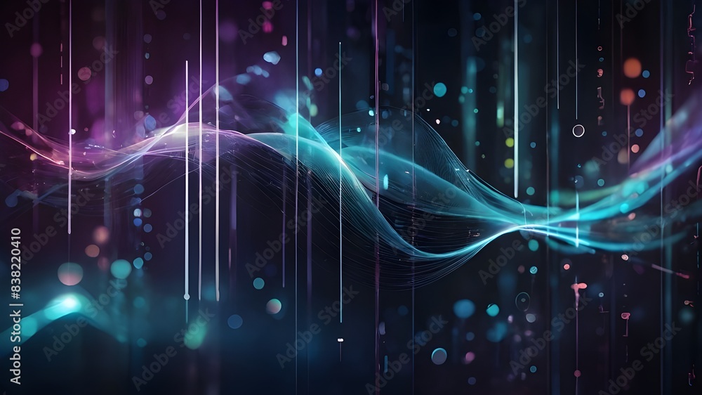 Futuristic Abstract Background with Bokeh and Tech Elements ...