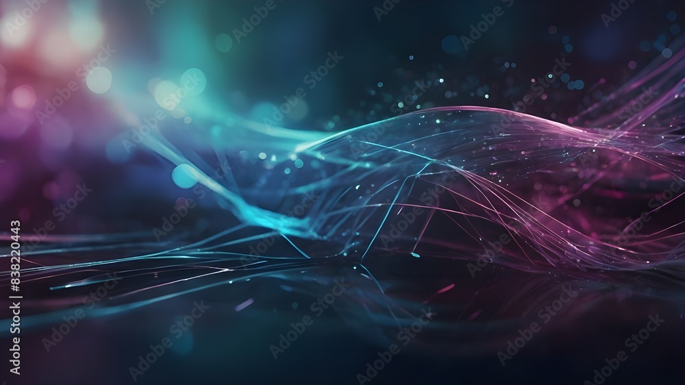 Futuristic Abstract Background with Bokeh and Tech Elements ...