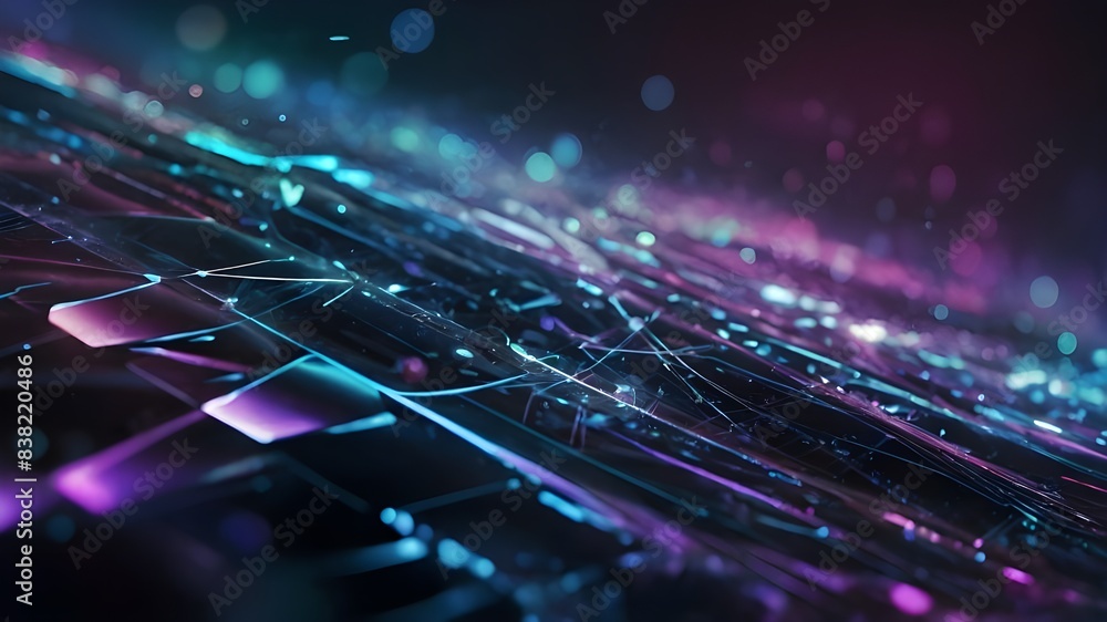Futuristic Abstract Background with Bokeh and Tech Elements ...