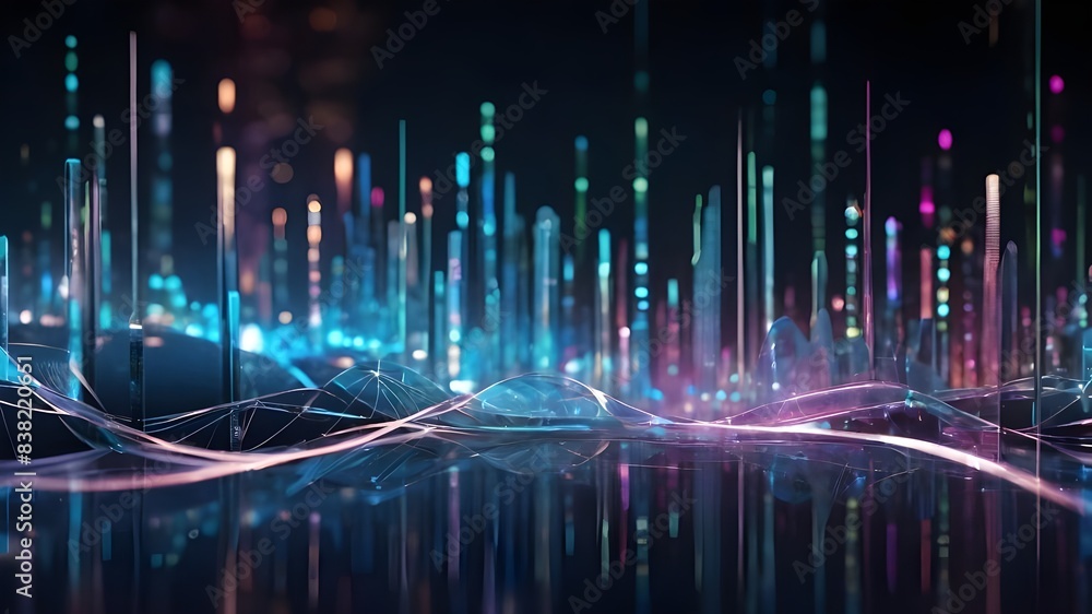 Futuristic Abstract Background with Bokeh and Tech Elements ...
