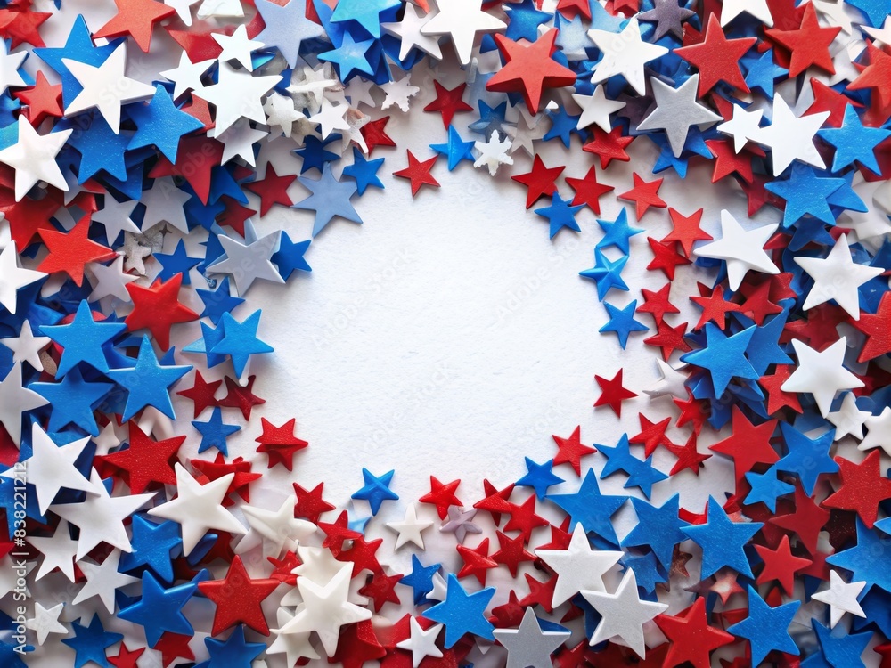 Red, blue, and white stars confetti overlay for festive and patriotic ...