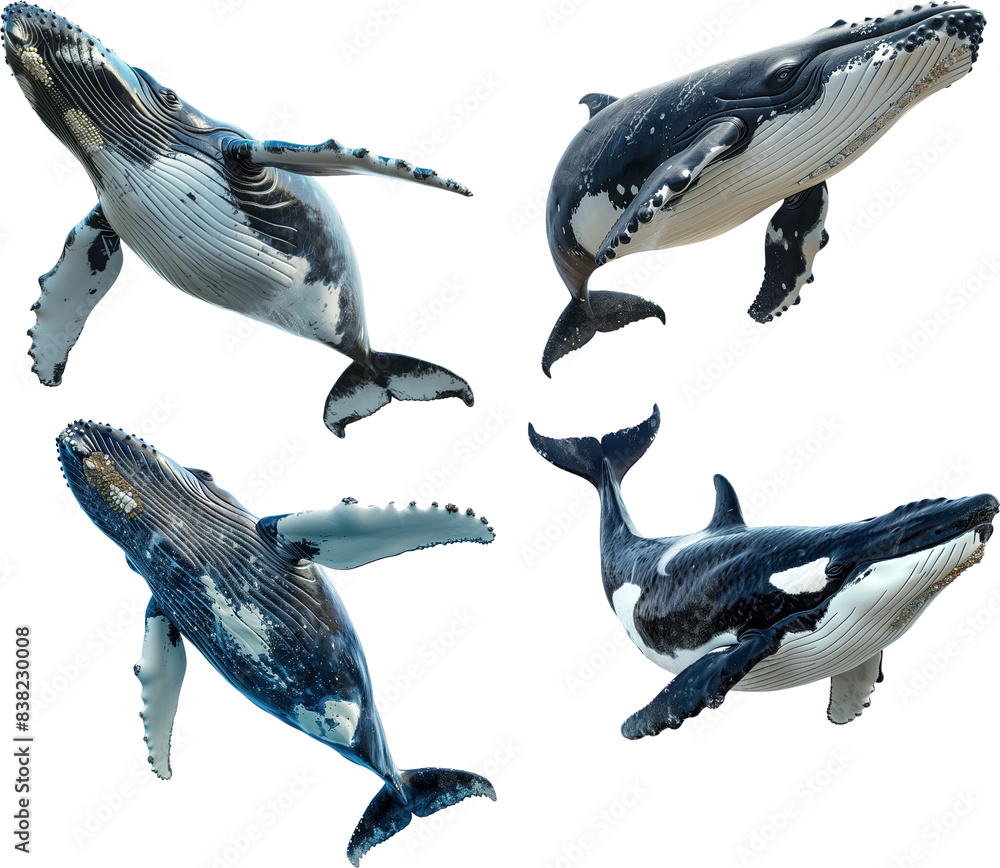 Whale isolated on transparent background, Set of Whale png no ...