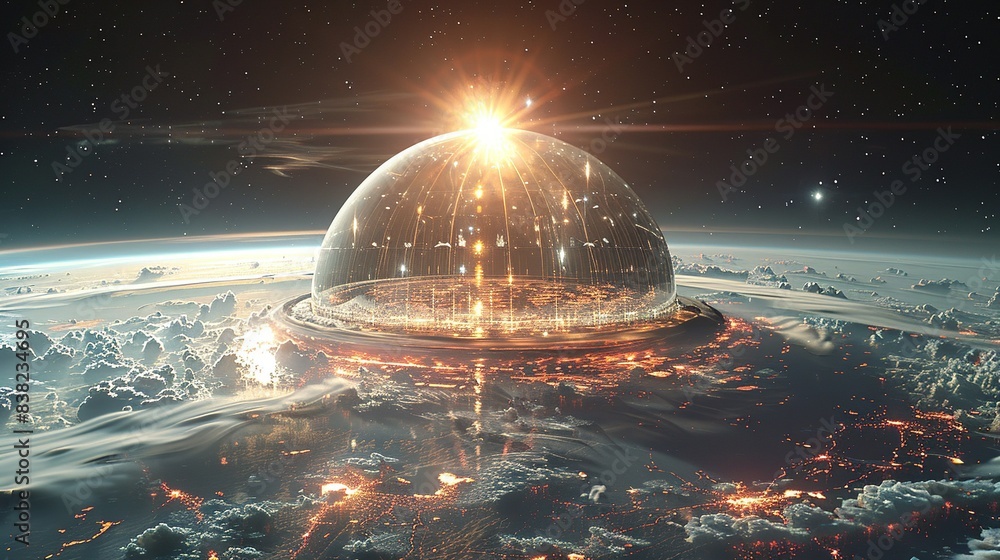 A conceptual image of a Dyson sphere, a massive structure built around ...