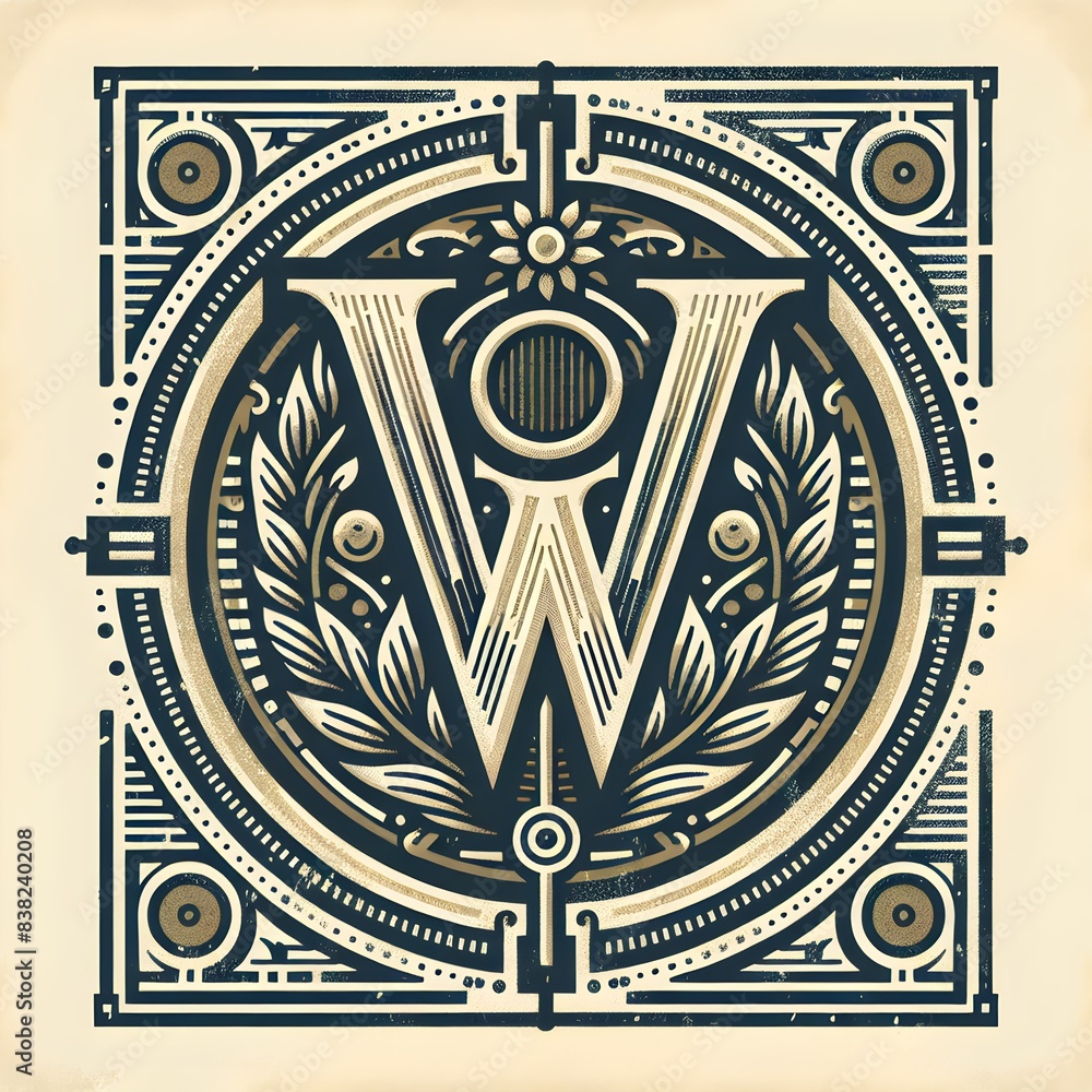 Vintage W text mascot logo design Stock Photo | Adobe Stock