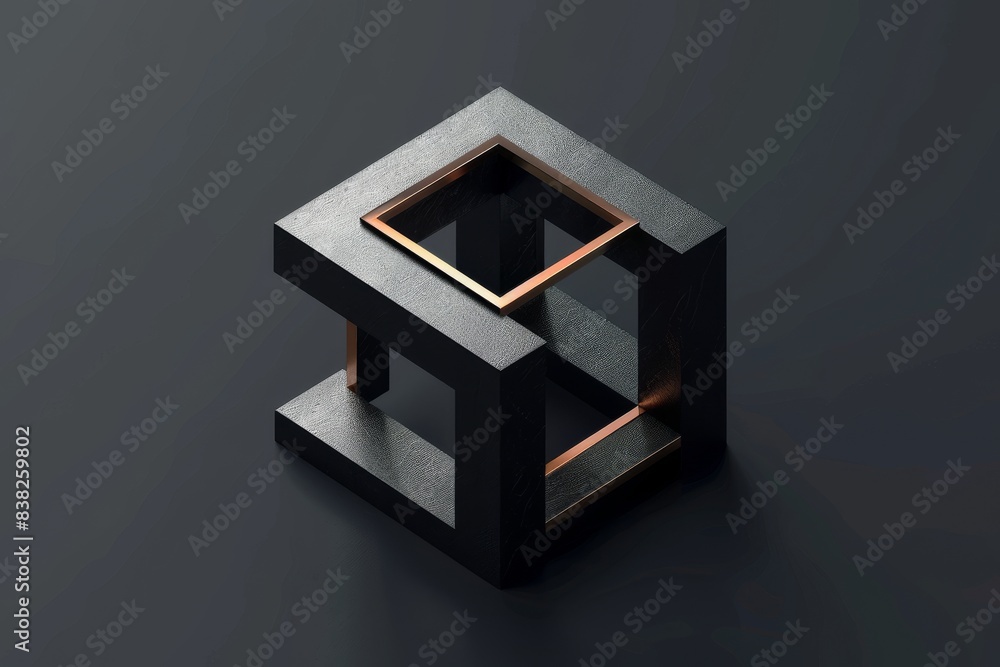 Three-dimensional rendering of geometric shapes. Barrel-shaped ...