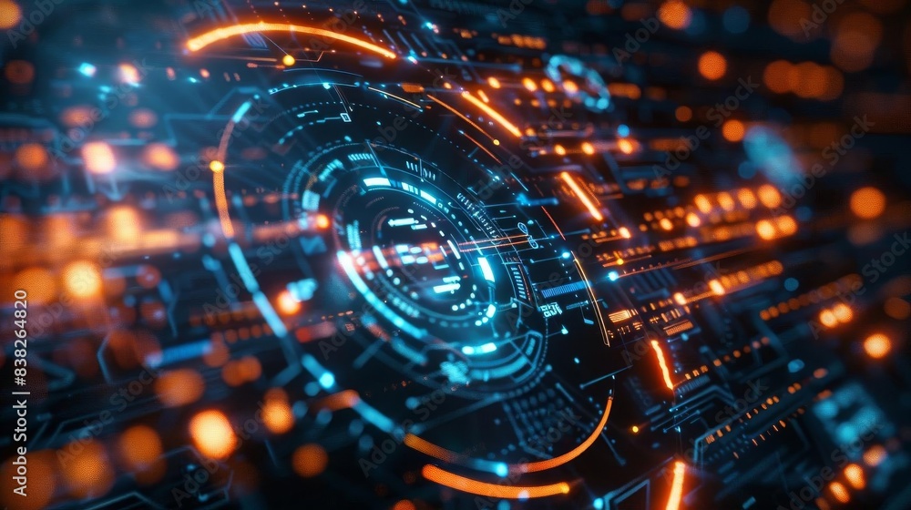 Animated visualization of a cybersecurity shield enveloping a network ...