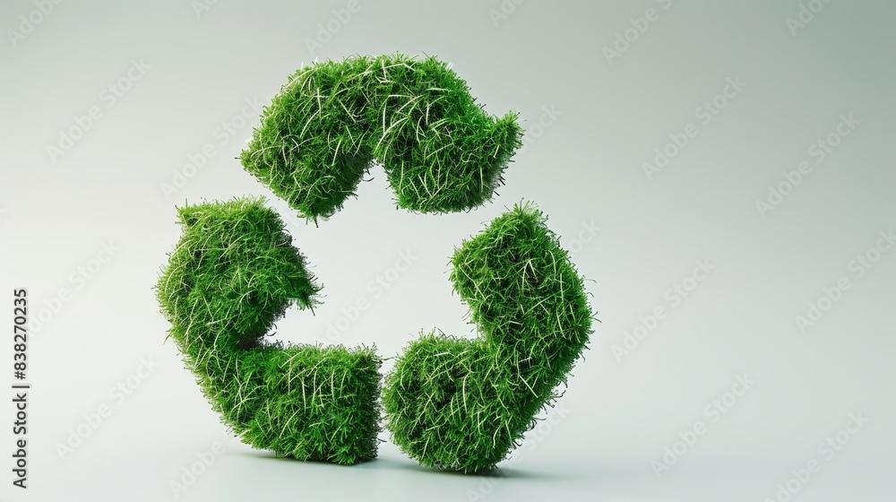 Isolated 3d render natural leaf recycling symbol with white background ...