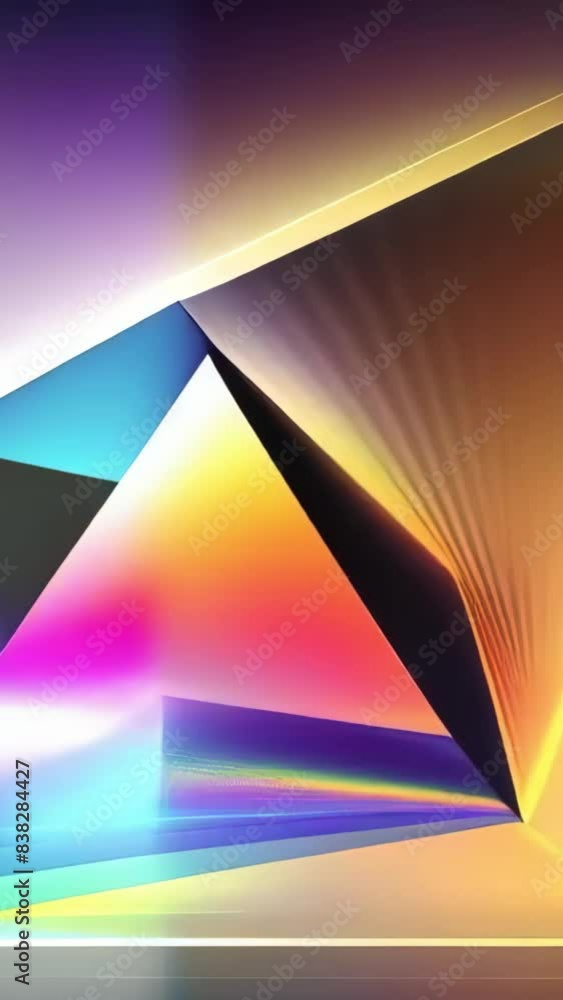 abstract triangle prism light moving background animation art - 4k 9x16 ...