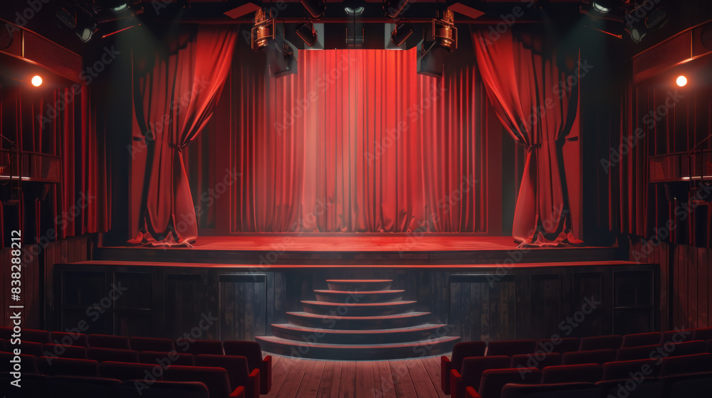 Theater Stage Casting Session, Minimalist Design, 3D Render Stock Photo ...