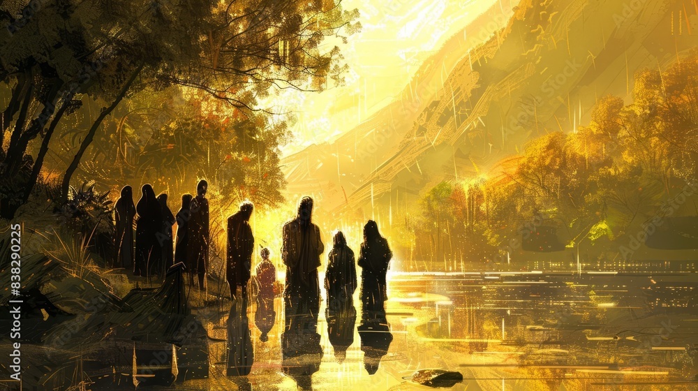 spiritual river baptism ceremony holy water cleansing sins devotion to ...