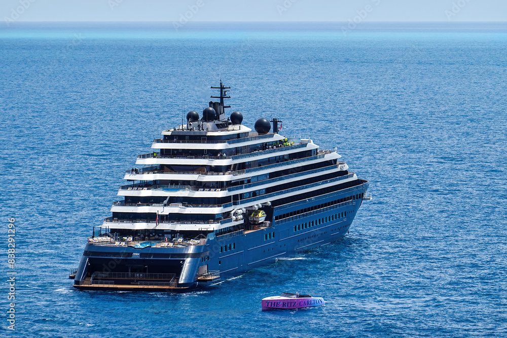 MONACO - MAY 23, 2024: Ritz-Carlton EVRIMA luxury yacht in Monaco on ...