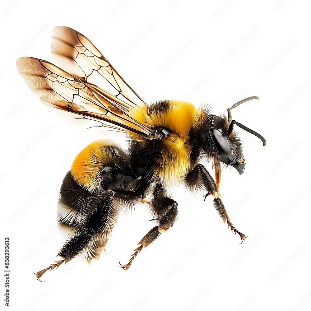 Honey and bee insect macro shot a stunning bee is flying, macro ...