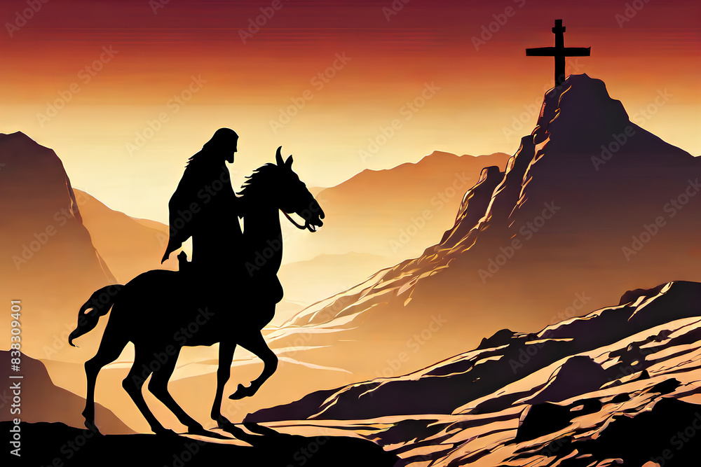 The temptation of Jesus by Satan in the Judean Desert. Life of Jesus ...