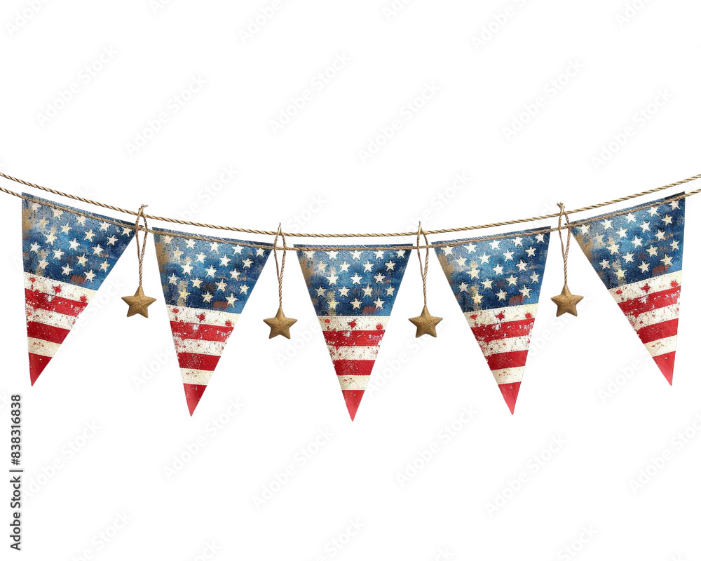 Isolated white background of an Independence Day parade isolated white ...