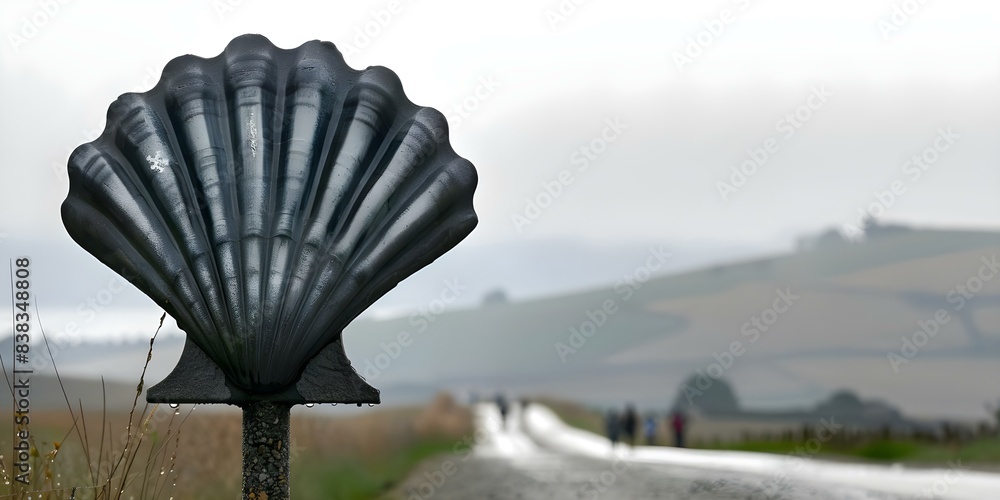 Navigating the Camino de Santiago with Scallop Shell Kilometer Markers ...