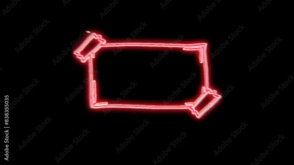 Vibrant Neon Frame Illuminating Darkness - Dynamic Neon Light Animation ...
