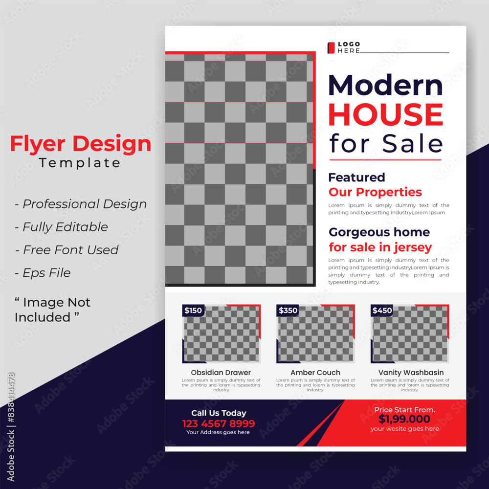 Red flyer design, Professional red home sale flyer design template ...