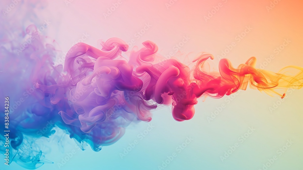 Gothic Rainbow smoke, negative space, isolated on black background ...