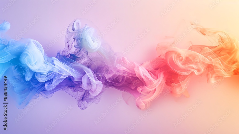 Horror Rainbow smoke, negative space, isolated on black background ...