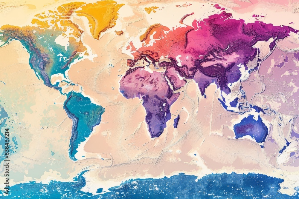 Global Population Density Map with Color Gradients Highlighting High ...