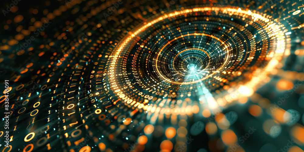 The Octal Odyssey: A map of the binary digits, spiraling outward from a ...